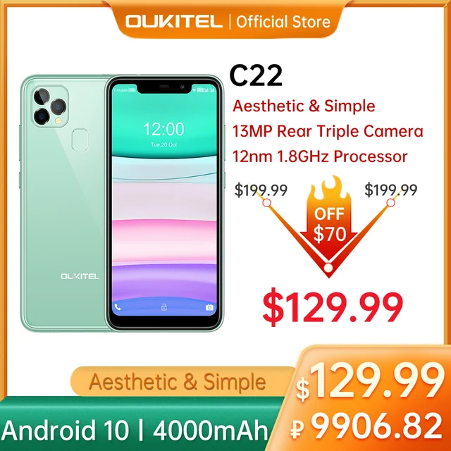 OUKITEL C22 Smartphone 4GB 128GB 4000mAh Quad Core 5.85"HD+ Mobile ...