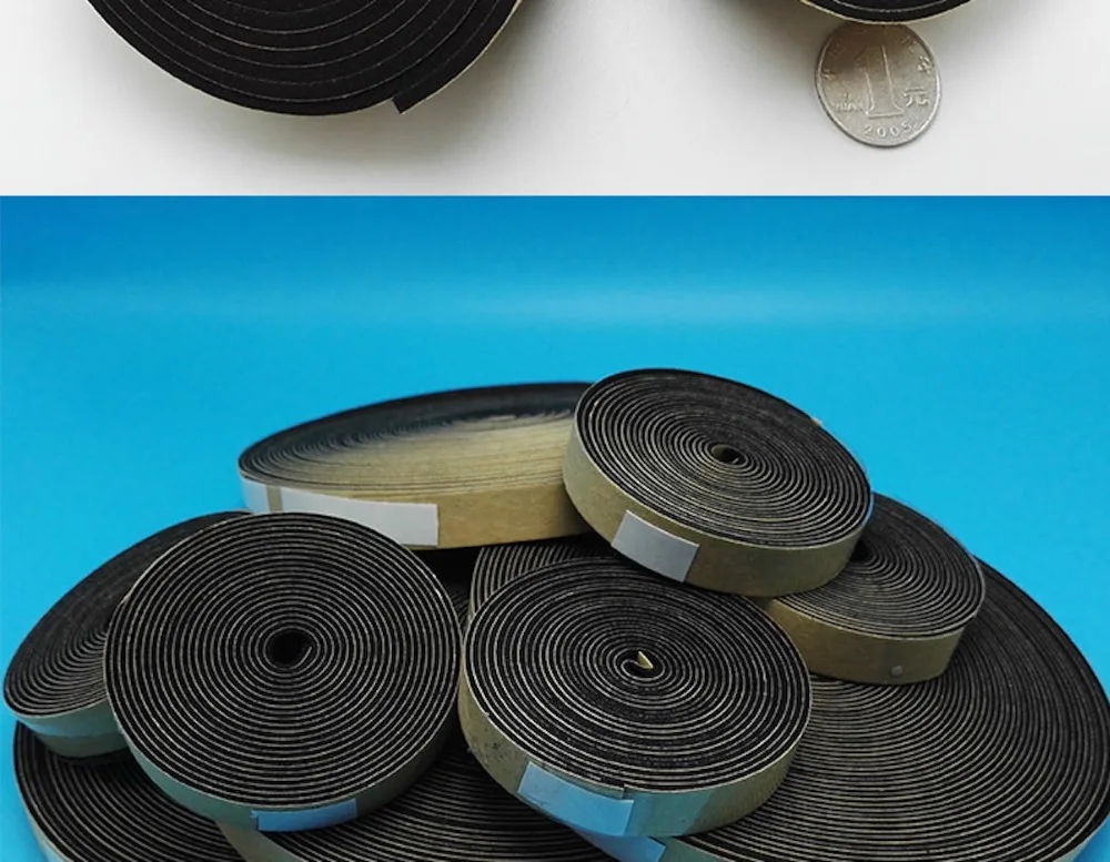 15mm - I - 10mm - Noir - Joint auto adhésif en néoprène EPDM, joints ...