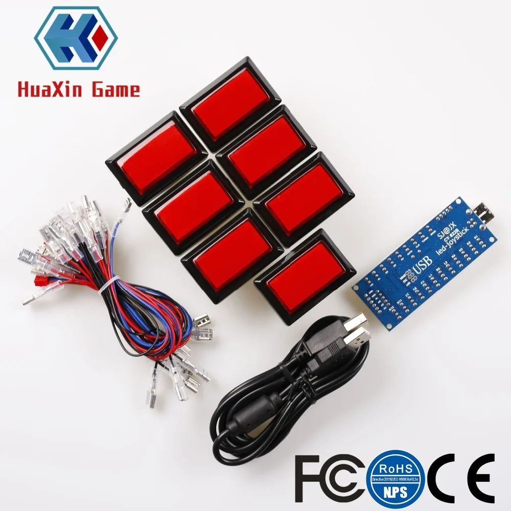 Arcade Game Kit Diy Rectangular Led Illuminated Push Button + Zero ...