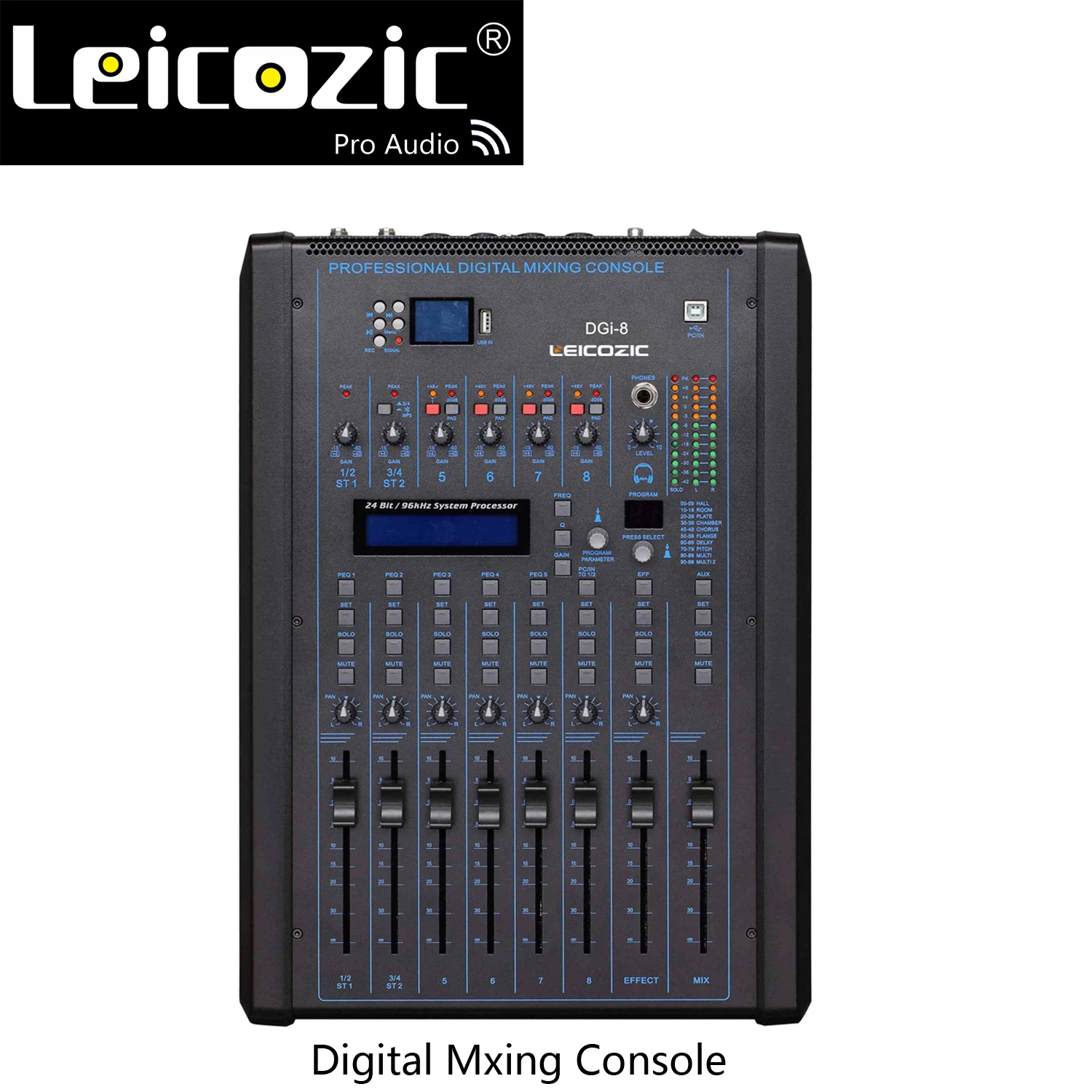 Lecozic 전문 디지털 믹서 데스크 DGI 8 8 채널 오디오 믹싱 콘솔 녹음 및 랙 마운트 스튜디오|professional audio|audio mixer ...