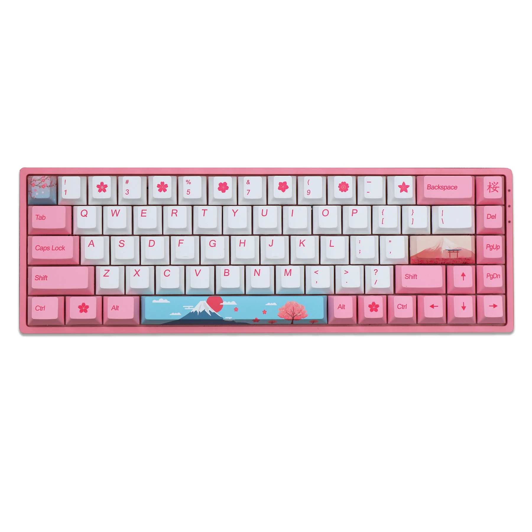 Monte-Fuji-e-Sakura-Keycap-PBT-Dye-Sublimation-Keycaps-Perfil-de-cereja ...