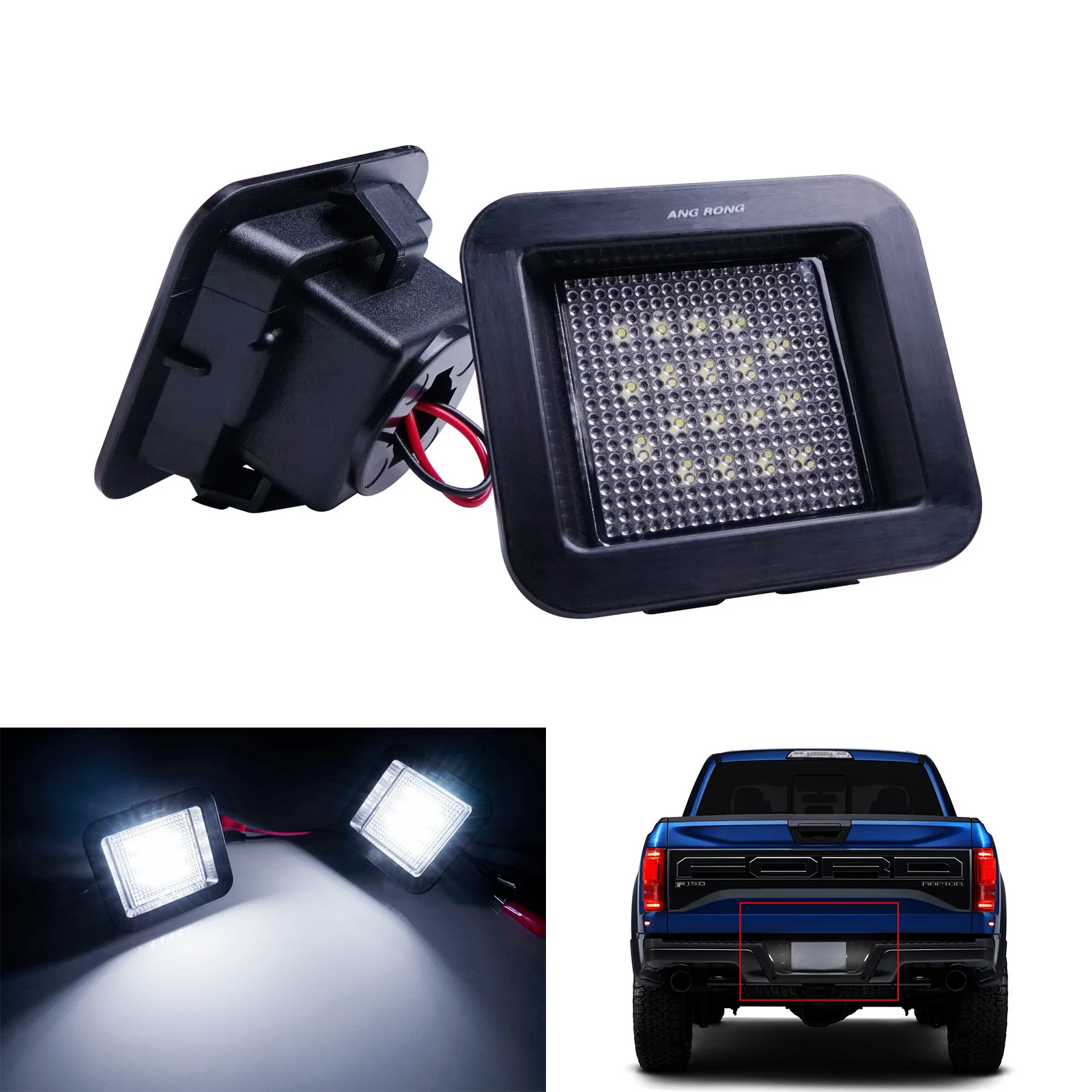 2pcs For 2015-up Ford F-150 F150 Raptor White LED License Number Plate ...