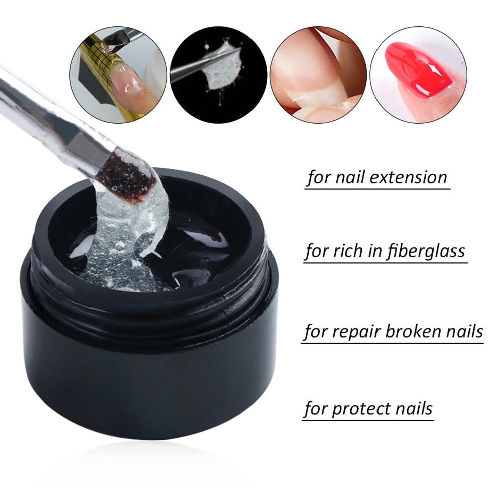 5ml Fiber Base Coat Soak Off UV Gel Glass Fiber Long Lasting Glossy ...