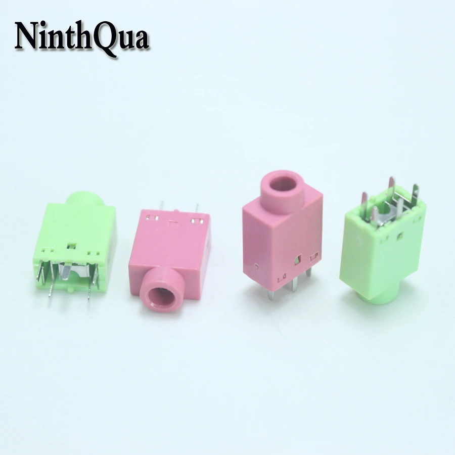 5 Green 5 Pink 3.5mm Female Audio Connector 5 Pin DIP Stereo Headphone ...