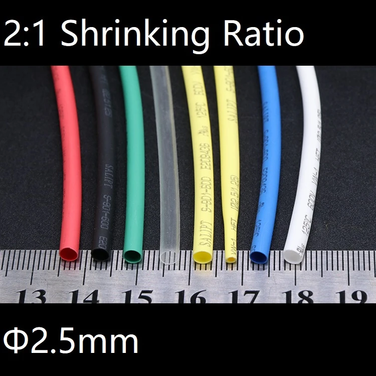 2.5mm PE 열 축소 관 절연 2:1 수축 Ratio 폴리올레핀 랩 선 Kit Electronic 선 Repair Cable ...