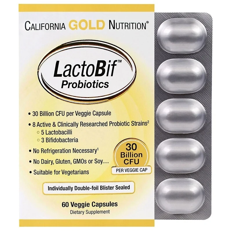 California Gold Nutrition, LactoBif Probiotics, 30 Billion CFU, 60 ...