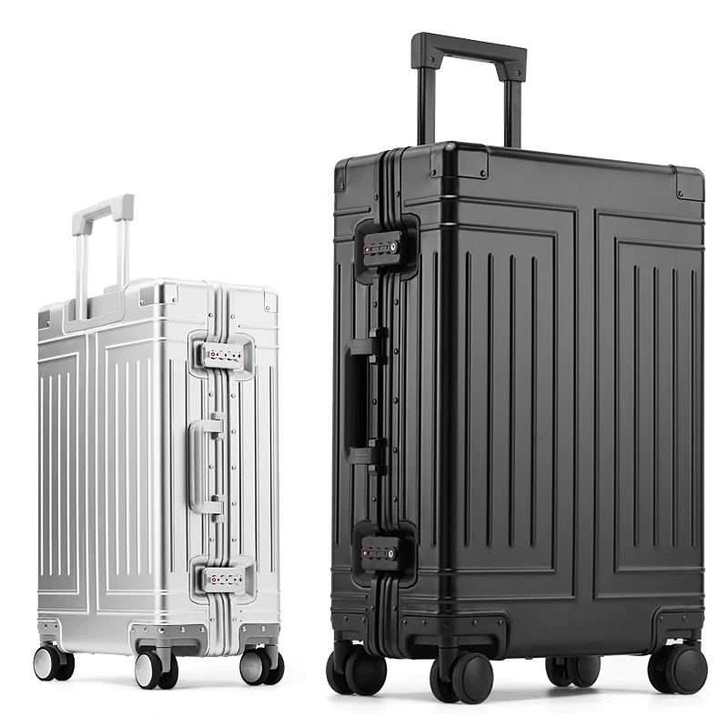 The New All-aluminum-magnesium Alloy Metal Luggage Suitcase-size Plain ...