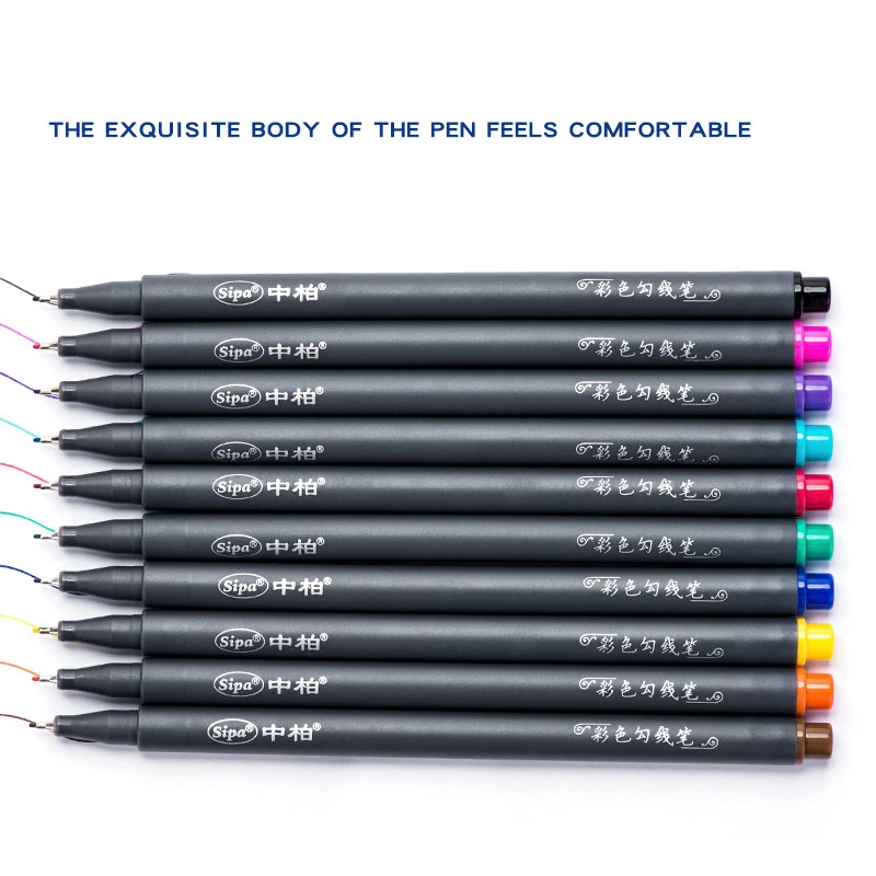 10-Pcs-Set-Sipa-Micron-Color-Pen-Fine-Line-Drawing-Pens-0-38mm-Manga ...
