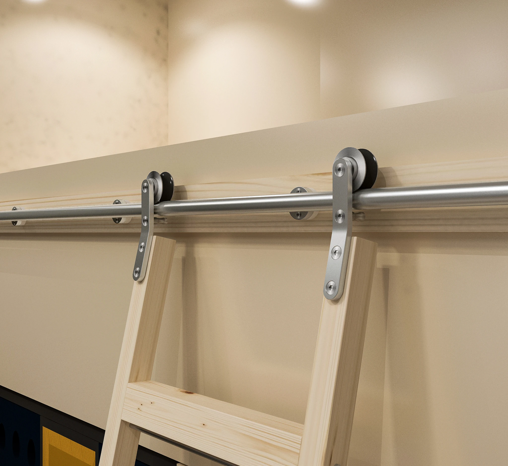 Sliding-Ladder-Hardware-Home-Office-Library-Ladder-Rolling-Track ...