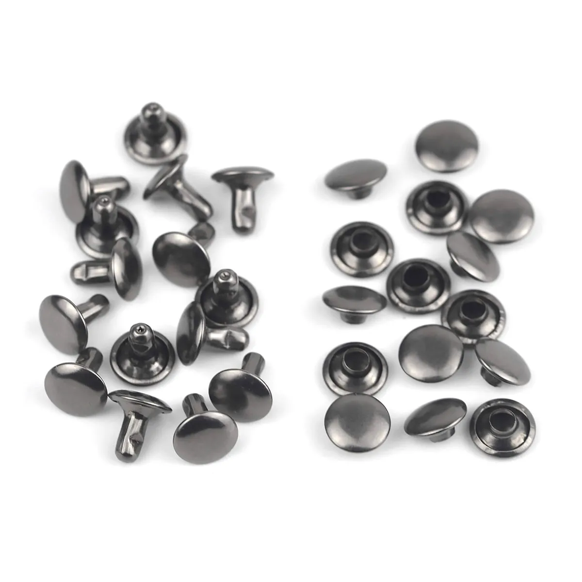 RIVET,Gun black-9mm--Lot de 100 Rivets ronds à Double capuchon en ...