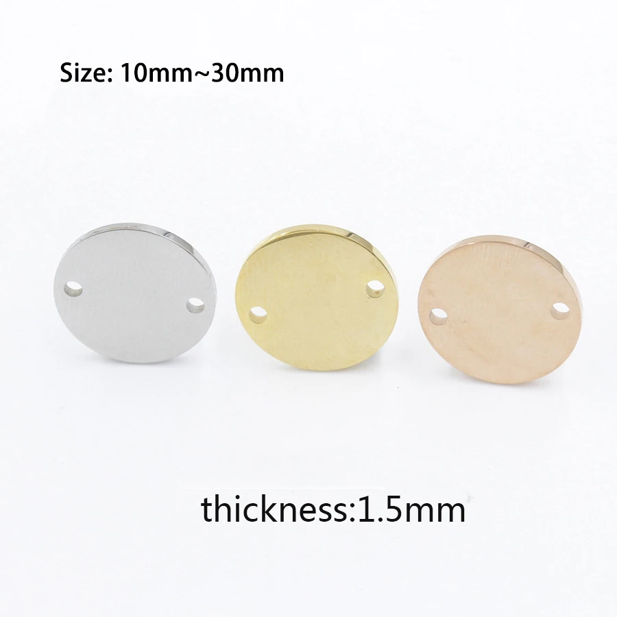 10/15/20/25/30mm Stainless Steel Stamping Blanks Circle Tag Charm Disk ...