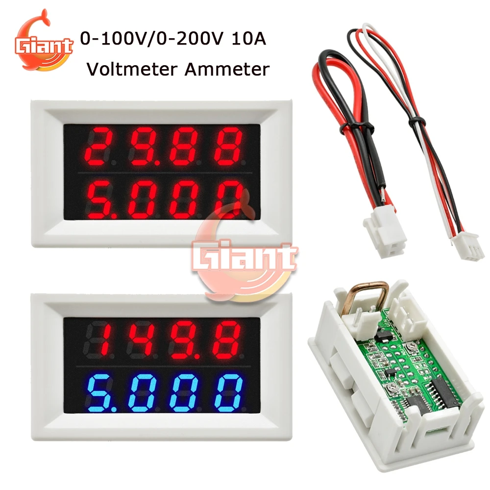 DC-200V-100V-10A-DC-Digital-Voltmeter-Ammeter-Voltage-Current-Meter ...