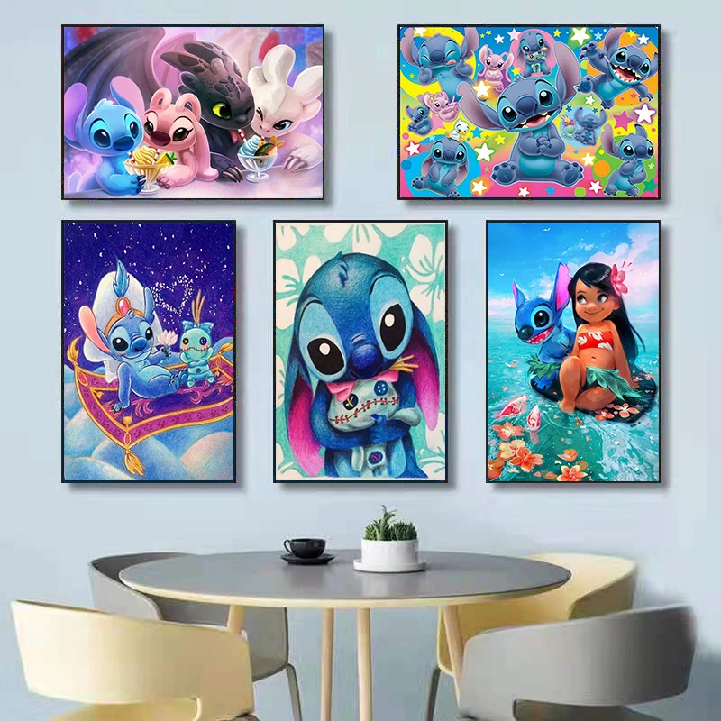 Disney Cuadro de Lilo & Stitch, bordado de diamantes completo, mosaico ...