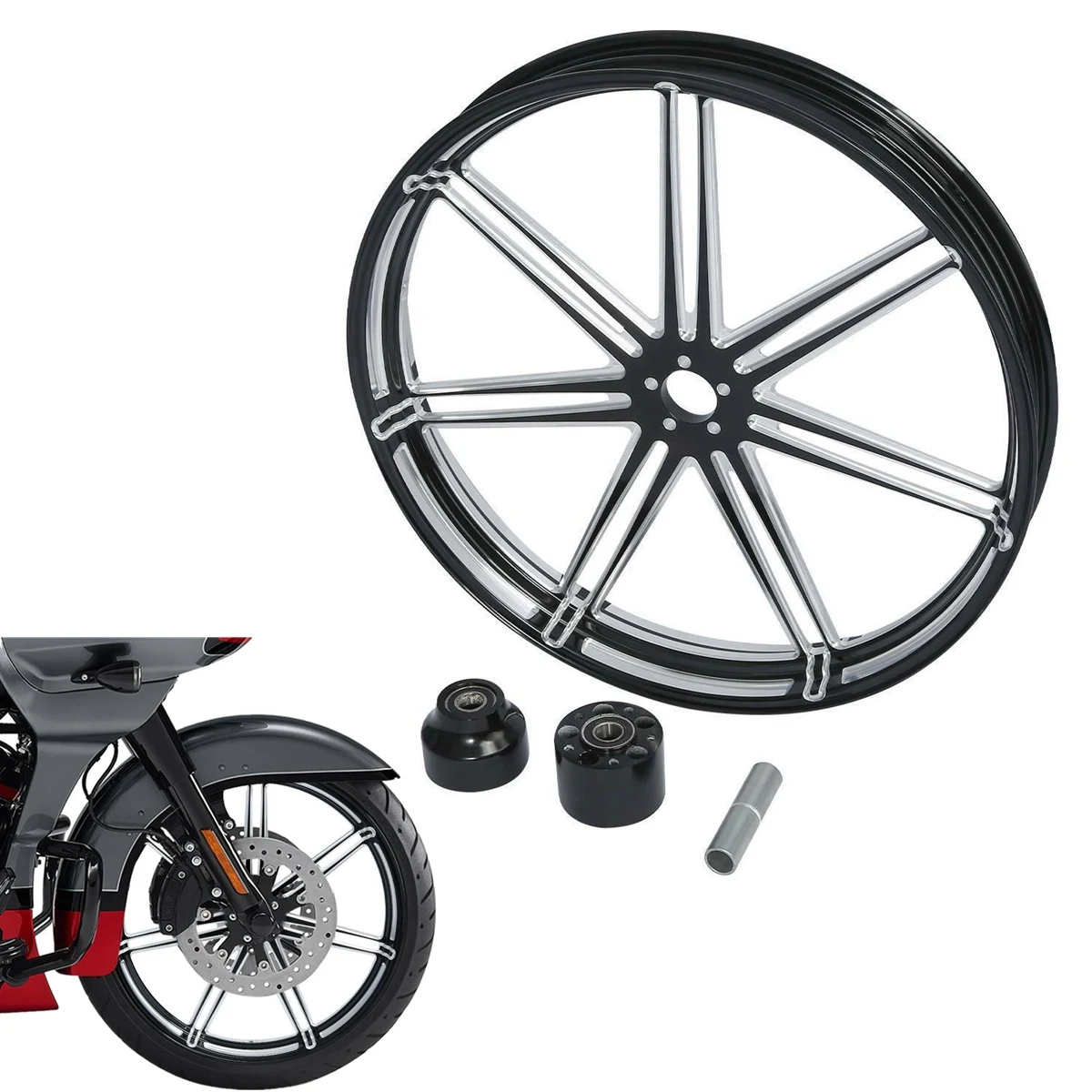 Motorcycle 18" 21" 23" 26" 30" inch Front Wheel Rim Hub Single Disc For ...