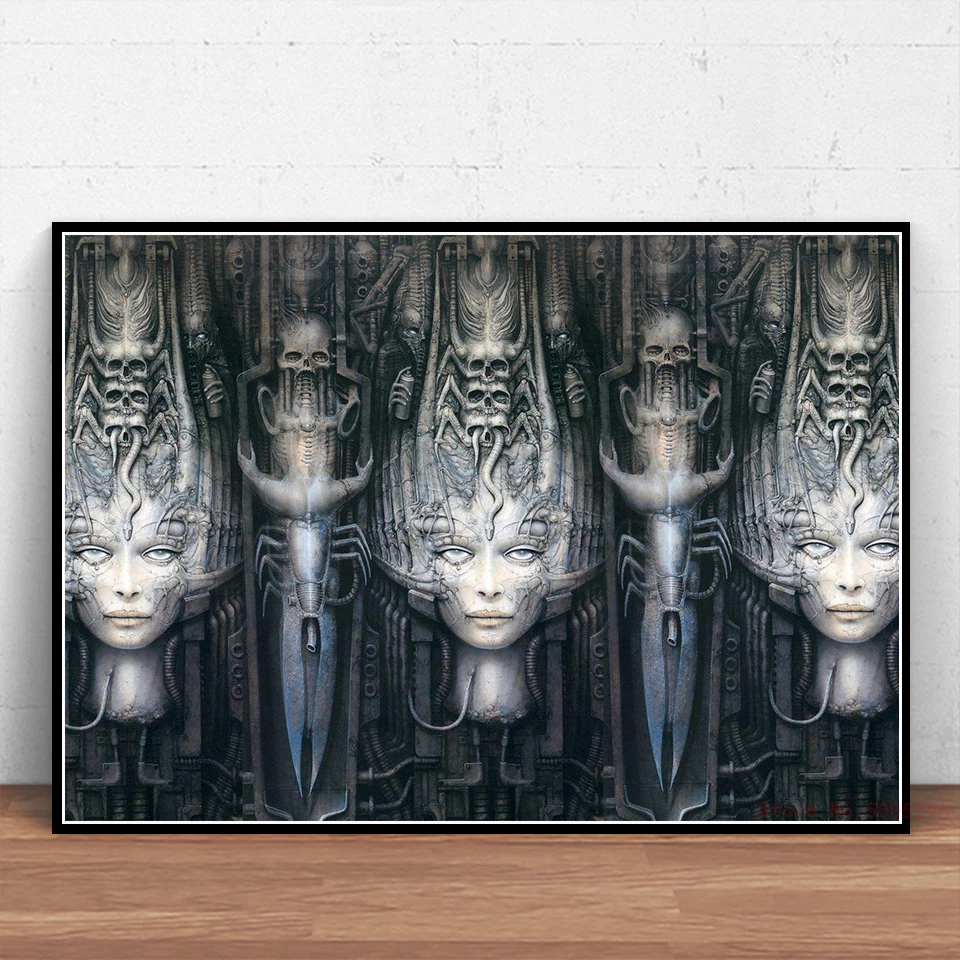 Tableau - Toile,Affiches et imprimés d'horreur Hr Giger Li II,peinture ...