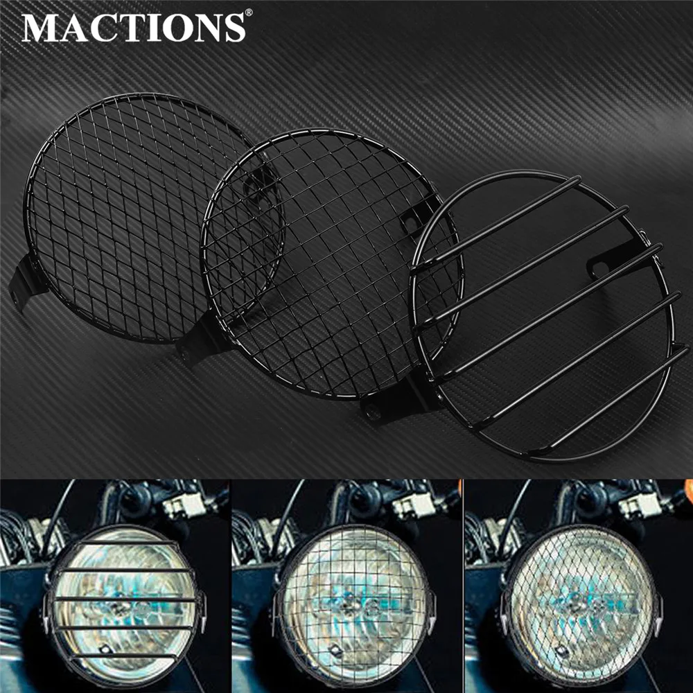 Motorcycle-6-3-Universal-Retro-Headlight-Protector-Vintage-Grill-Light ...