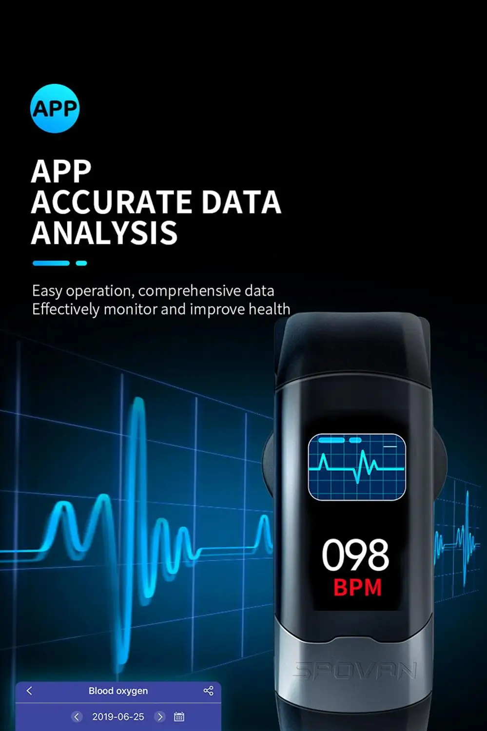 Smart Band ECG PPG HRV Cardio Monitor Bracelet Pedometer Blood Pressure ...