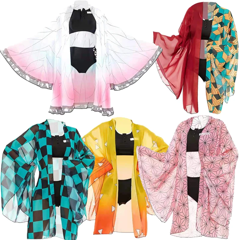 Anime-Demon-Slayer-Cosplay-Kochou-Shinobu-Swimming-Suit-Chiffon-Kimono ...