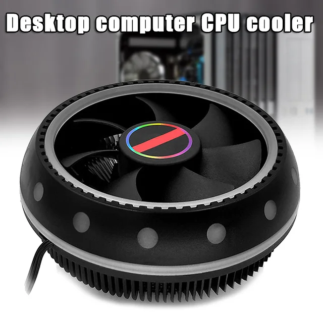 CPU Cooler Desktop Host Mute Universal RGB Color Lighting Computer ...