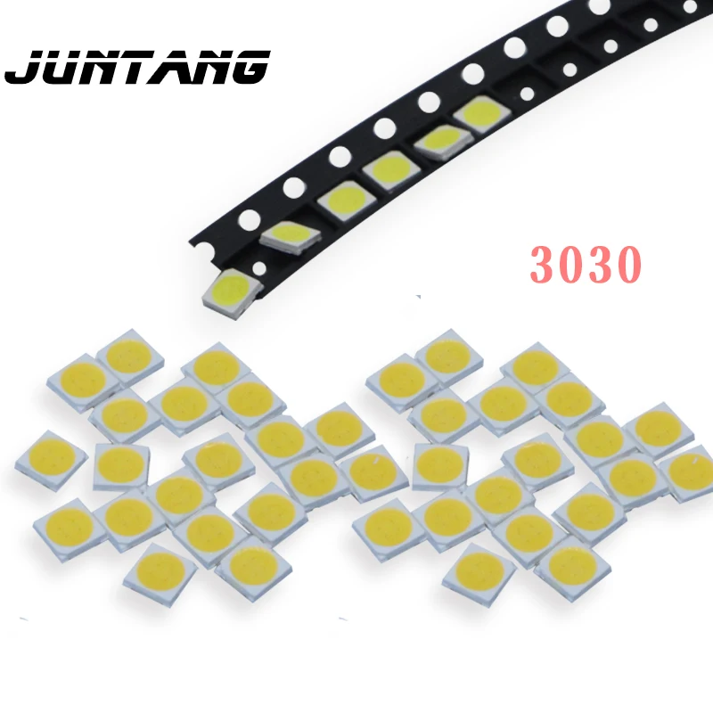 SMD3030 3030 SMD LED 칩, 화이트, 웜 화이트, 콜드 화이트, 레드, 그린, 블루, 옐로우, 3V, 6V, 1W ...