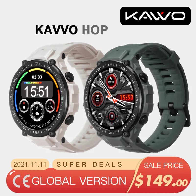 New KAVVO Hop Smartwatch 1.39 Amoled WaterProof Instinct 512M Memory ...