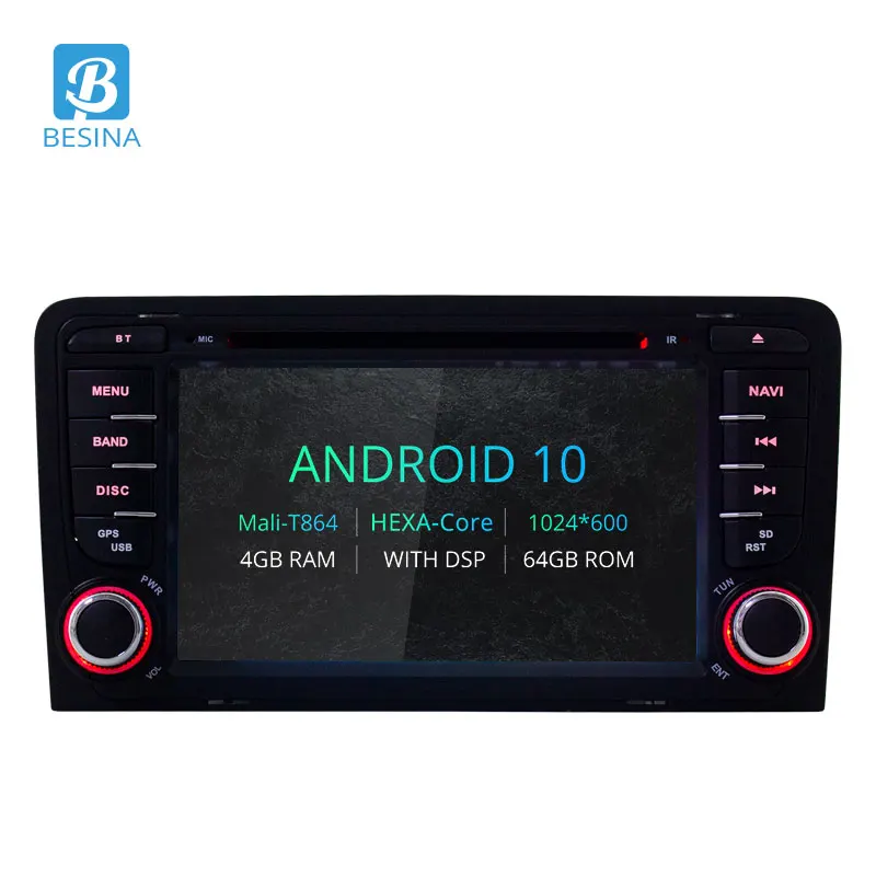 Besina 2 din android 10.0 carro dvd player para audi a3 s3 navegação ...