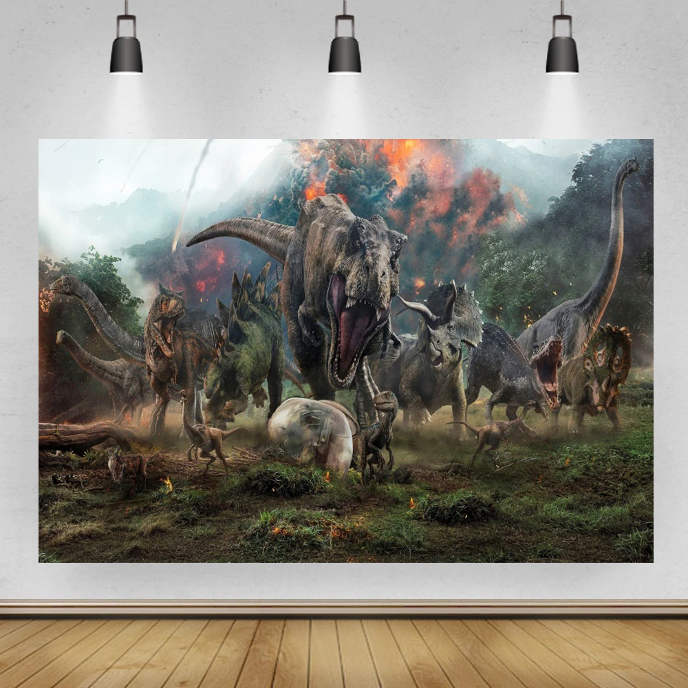 Jurassic Dinosaur Theme Birthday Photography Studio Backdrop Background ...