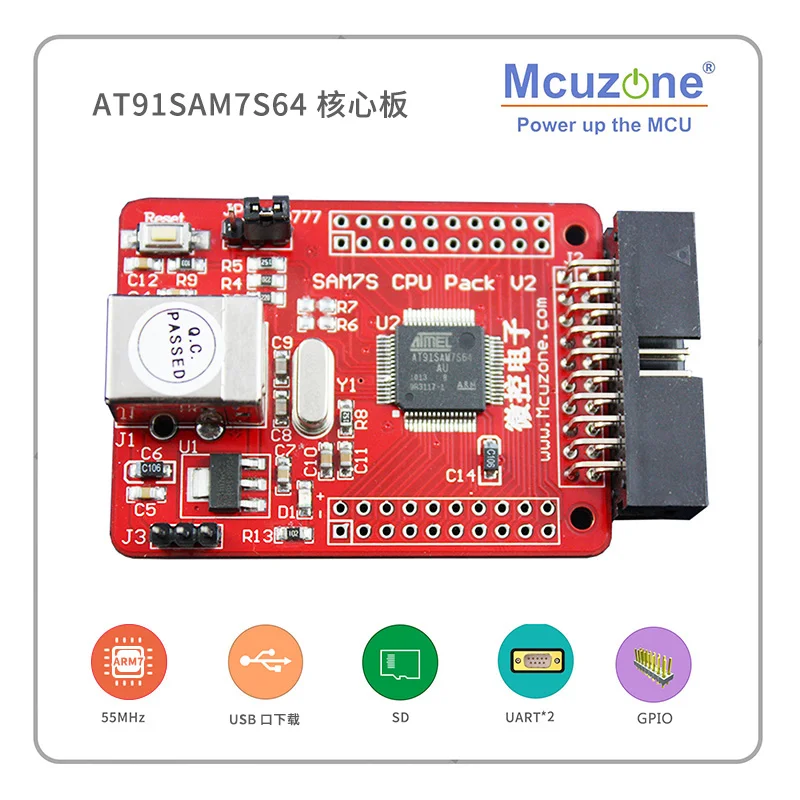 At91sam7s64 Mini Board Arm7 Development Kit Sams764 7s64 Jtag Usb Atmel ...