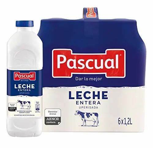 Pascual Leche Entera Paquete de 6 x 1200 ml Total: 7200 ml|Milk ...