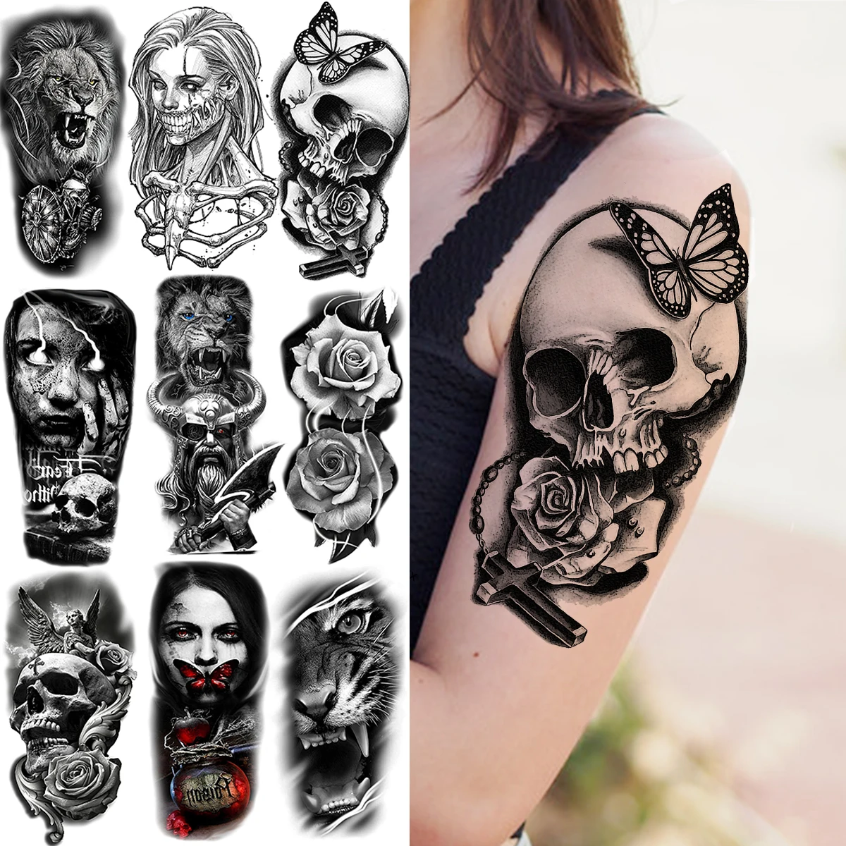 Vampire Skulls With Roses