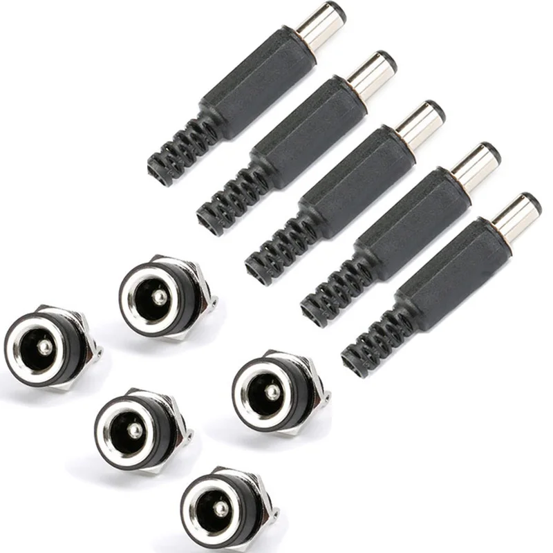 DC 전원 암 잭 및 수 플러그 소켓 어댑터 커넥터, DC 전원 공급 장치 패널 마운트 커넥터, DC022B, 10/5/1 쌍 ...