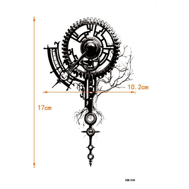 Steampunk Broken Clock Tattoo