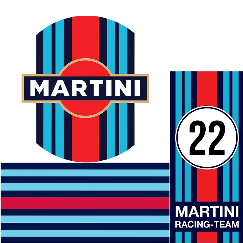Cool MARTINI Racing Stickers Suitable for Car Bumper Window Motorcycle ...