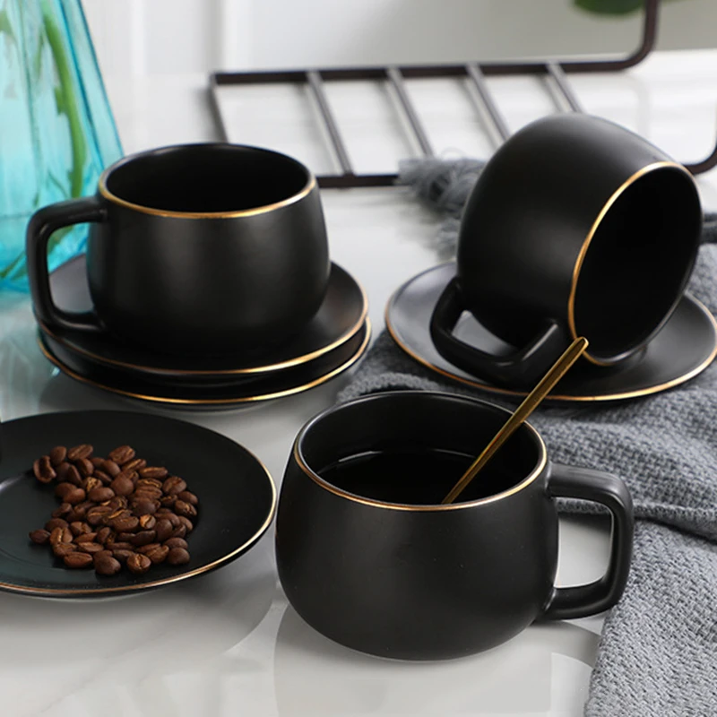 Modern Coffee Mugs Cup Matte Black Cups Ceramic Mug Coffe Cup and ...