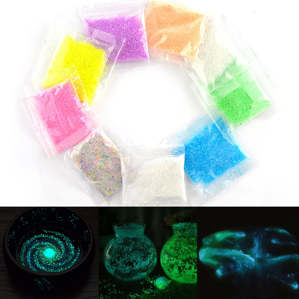 Luminous Aquarium Sand Fluorescent Particles Glow Pigment Bright Gravel ...