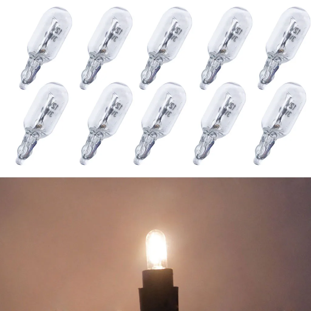 10pcs-Warm-White-Car-T6-5-12V-3W-Wedge-Halogen-Bulb-External-Panel ...