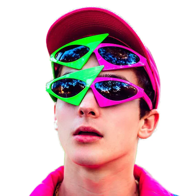 Gafas divertidas de contraste, lentes de sol triangulares asimétricas ...