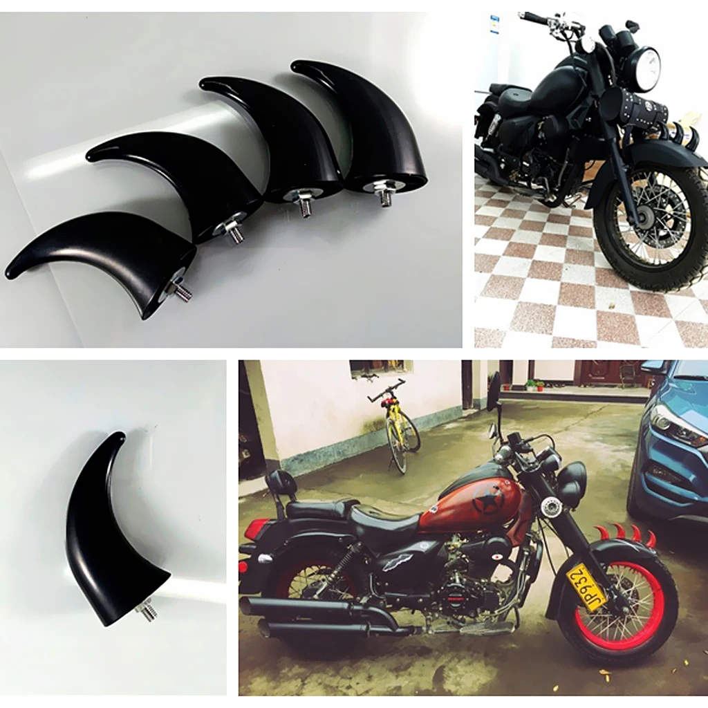 Motorcycle-Motorbike-Fender-Front-Horns-Decoration-For-Chopper-Bobber ...