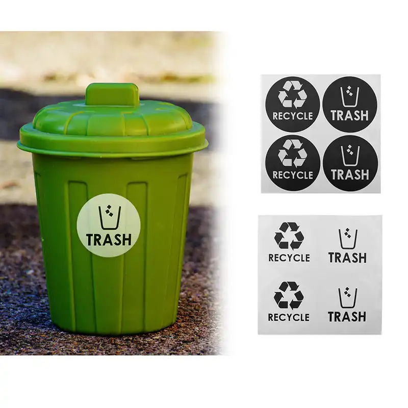 2/4 Pcs Trash Bin Stickers Classification Sign Recycle Bin And General ...
