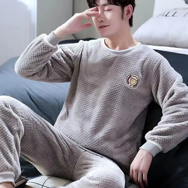 Men-s-Flannel-Pajamas-Sets-Thick-Warm-Winter-Sleepwear-Plus-Size-Long ...