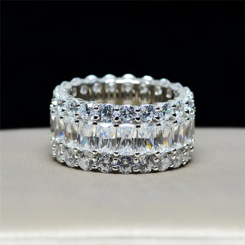 Luxury-Eternity-Full-Lab-Diamond-Ring-925-sterling-silver-Bijou ...