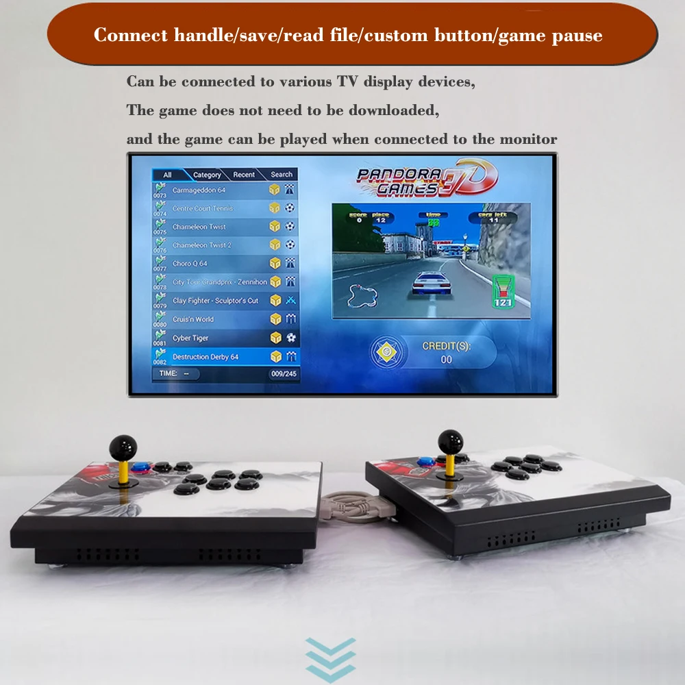 The upgrade board 4018 in 1 arcade rocker duble joystick family console ...