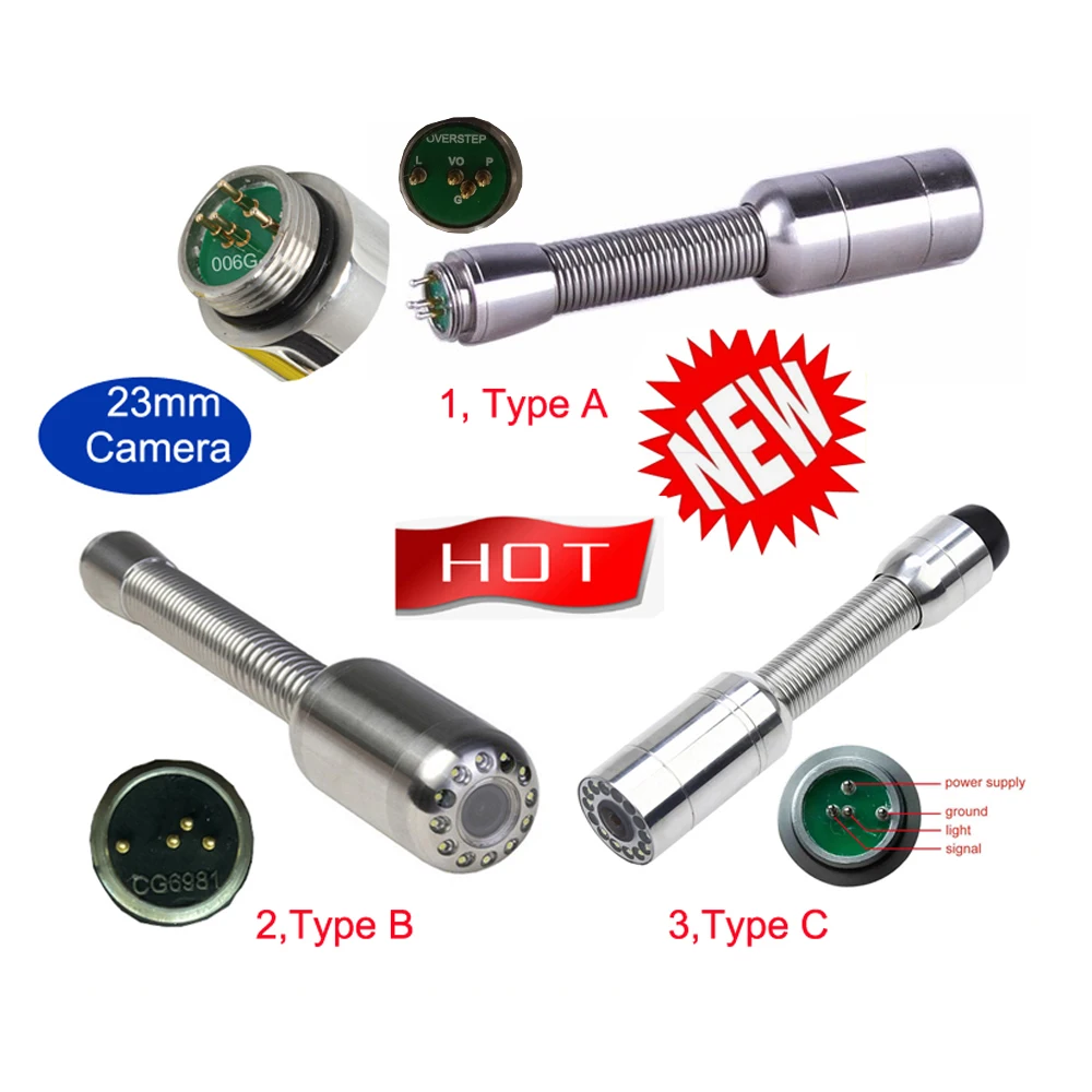23mm Pipe Drain Sewer Inspection Camera Head Replacement With 12pcs LED ...
