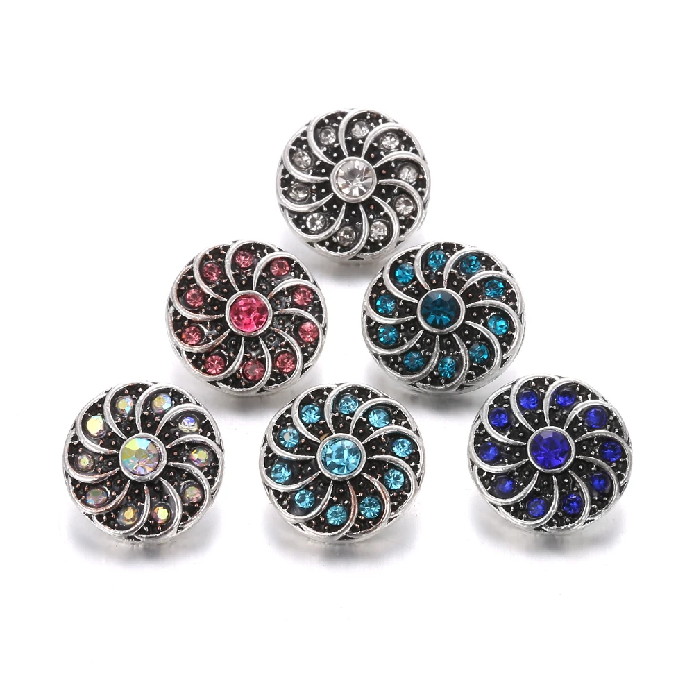 10pcs-lot-New-Snap-Button-Jewelry-12-Mm-Snaps-Rhienstone-Crystal-Flower ...