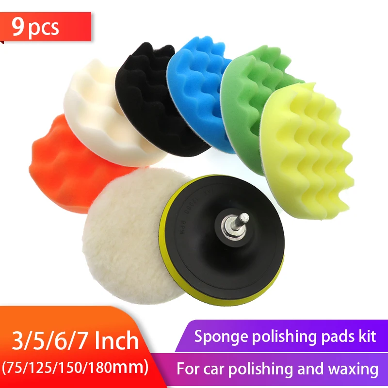 9pcs-Buffing-Sponge-Pad-Set-3-5-6-7-Inch-Car-Polishing-Pad-Kit-Auto ...