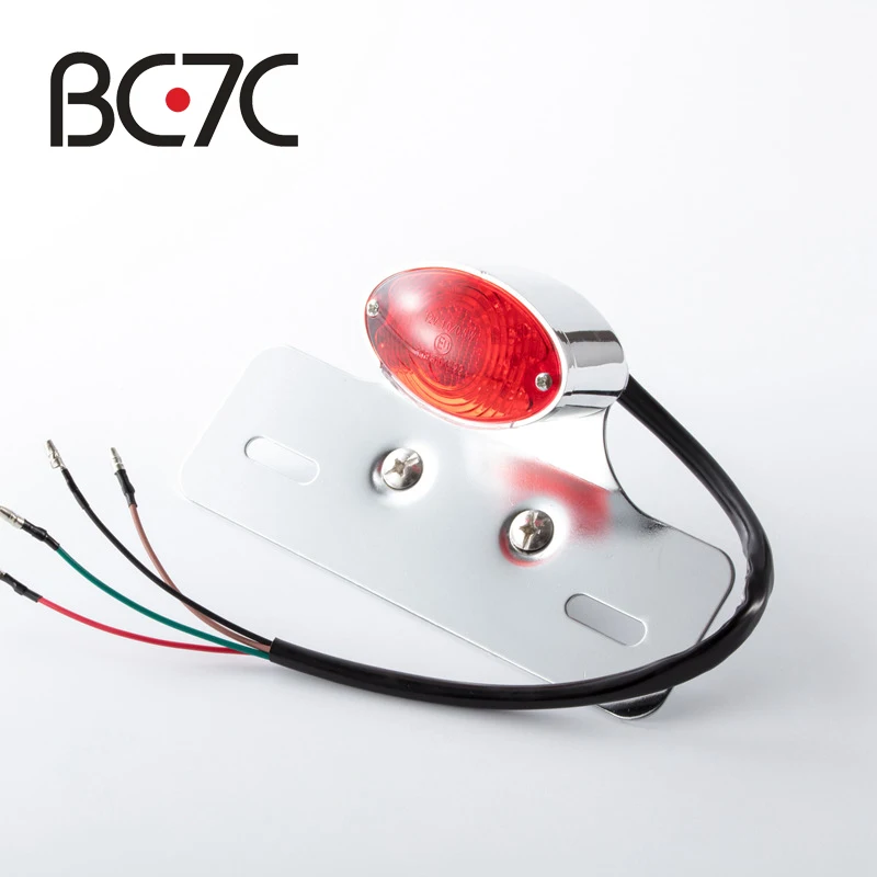 Motorcycle Retro Led Taillight Brake Light Indicator License Plate ...