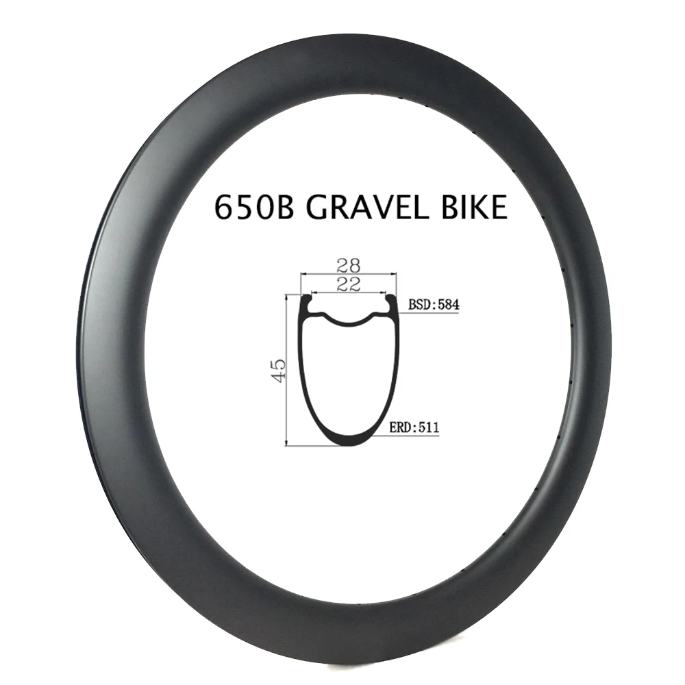 650B-Carbon-Gravel-Bicycle-Rim-45mm-Depth-28mm-Width-Clincher-Tubeless ...