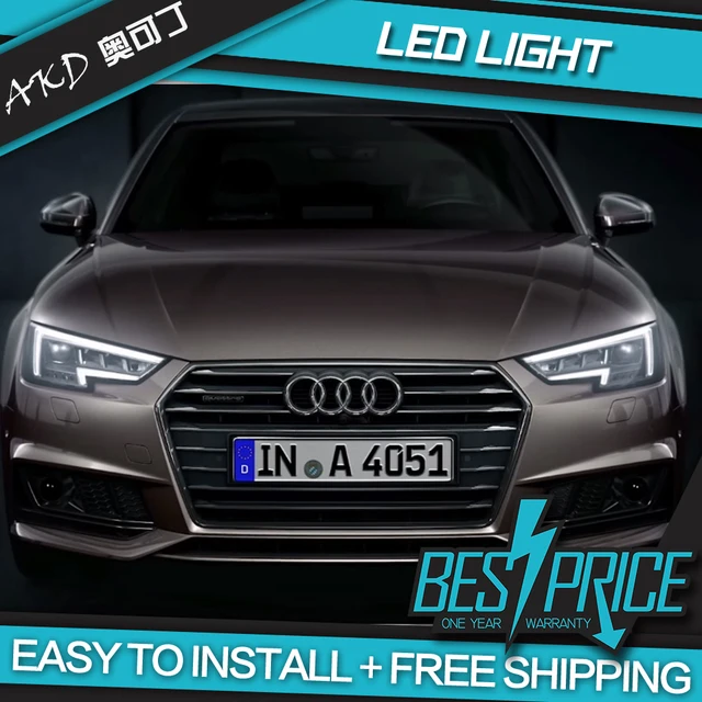 AKD Car Styling for A4 B9 Headlights 2017-2020 A4L RS4 Headlight DRL Hid Head Lamp LED Projector ...