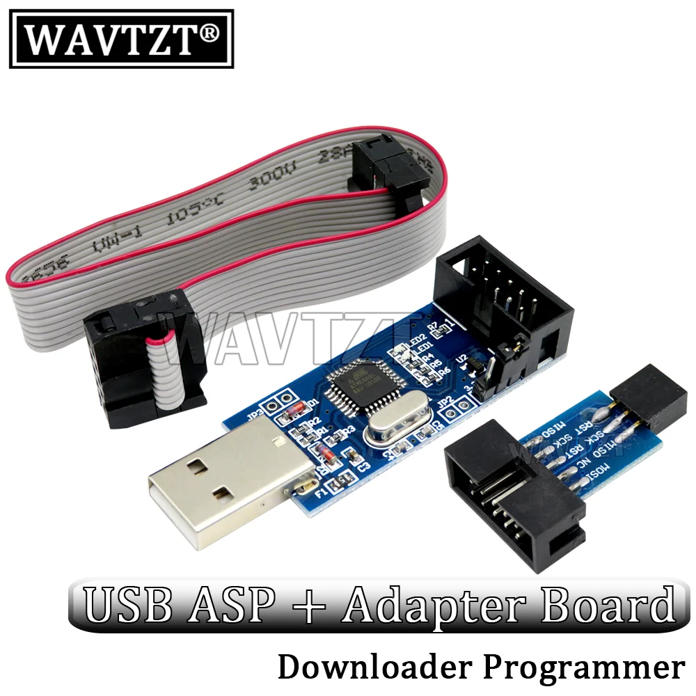 WAVTZT-USBASP-USBISP-AVR-Programmer-USB-ATMEGA8-ATMEGA128-ATtiny-CAN-PWM-10Pin-Wire-Module-DIY ...