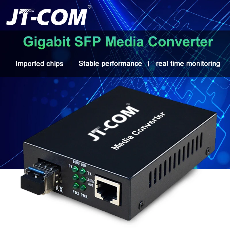1Gb SFP Fiber to RJ45 Fiber Optic Media Converter 1000Mbps SFP Fiber ...